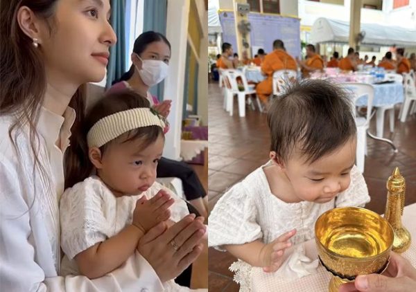 ส่องความน่ารัก “น้องมาริน” ลูกสาว “มิว นิษฐา” ถวายเพลพระนักเทศน์