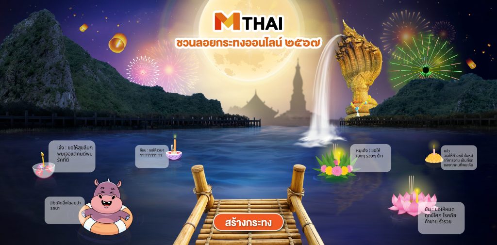 วิธี ลอยกระทงออนไลน์ 2567 บนเว็บไซต์ MTHAI ลอยกระทงรักษ์โลก
